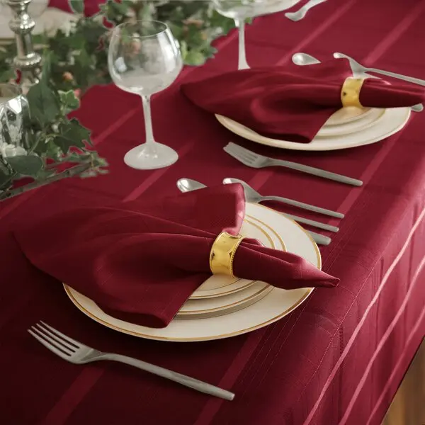 ELRENE HOME FASHIONS Elegance Plaid Damask Napkins, Set Of 4