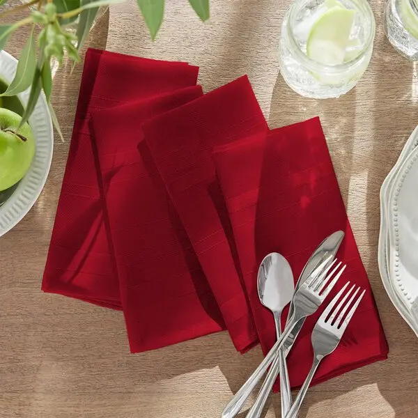 ELRENE HOME FASHIONS Elegance Plaid Damask Napkins, Set Of 4