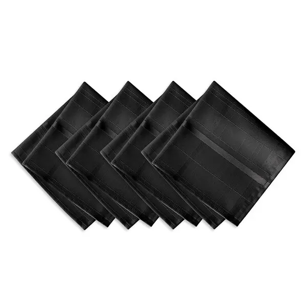 ELRENE HOME FASHIONS Elegance Plaid Damask Napkins, Set Of 4 - Black