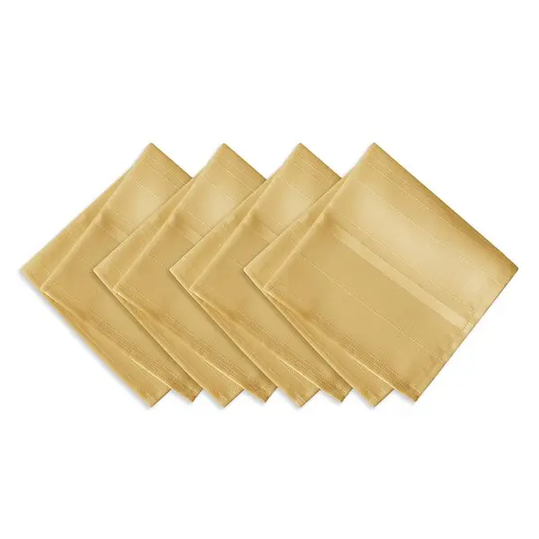 ELRENE HOME FASHIONS Elegance Plaid Damask Napkins, Set Of 4 - Gold