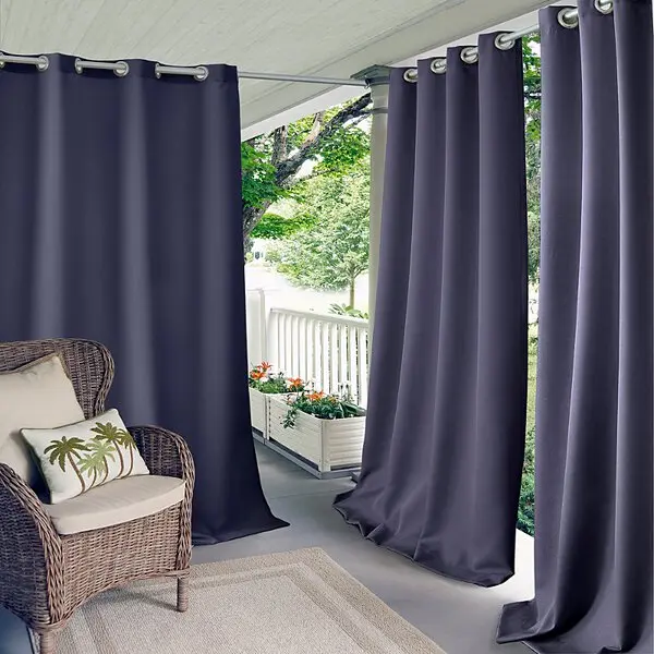 ELRENE HOME FASHIONS Connor Solid Indoor/outdoor Curtain Panel, 52 X 84 - Blue