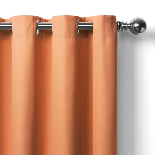 ELRENE HOME FASHIONS Connor Solid Indoor/outdoor Curtain Panel, 52 X 84 - Orange