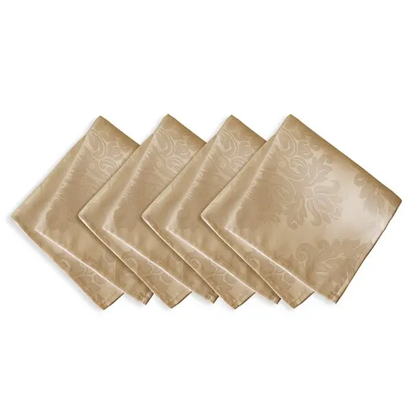 ELRENE HOME FASHIONS Barcelona Jacquard Damask Napkins, Set Of 4 - Beige