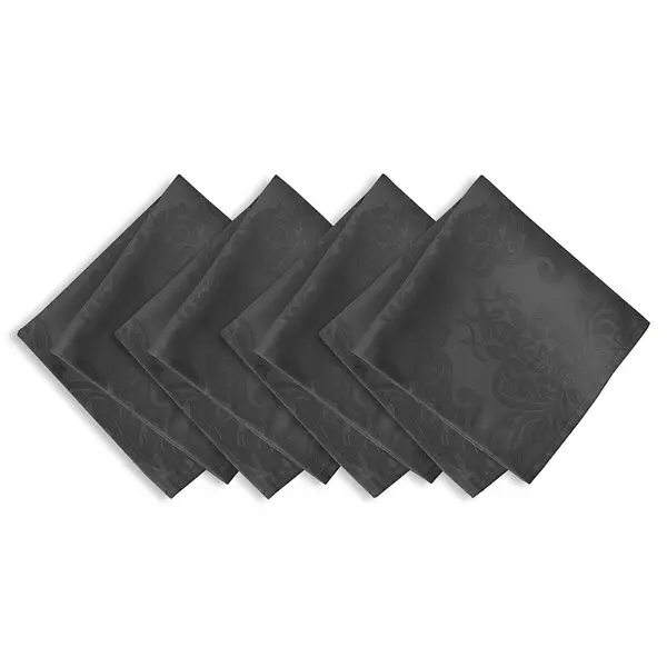 ELRENE HOME FASHIONS Barcelona Jacquard Damask Napkins, Set Of 4 - Gray