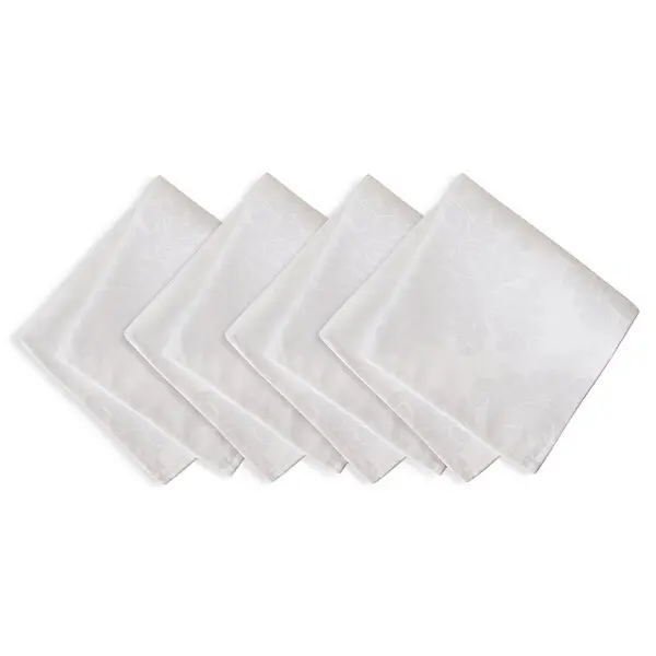 ELRENE HOME FASHIONS Barcelona Jacquard Damask Napkins, Set Of 4 - White