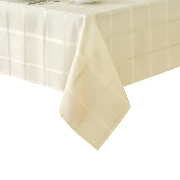 ELRENE HOME FASHIONS Elegance Plaid Jacquard Tablecloth, 52 X 52 - Beige
