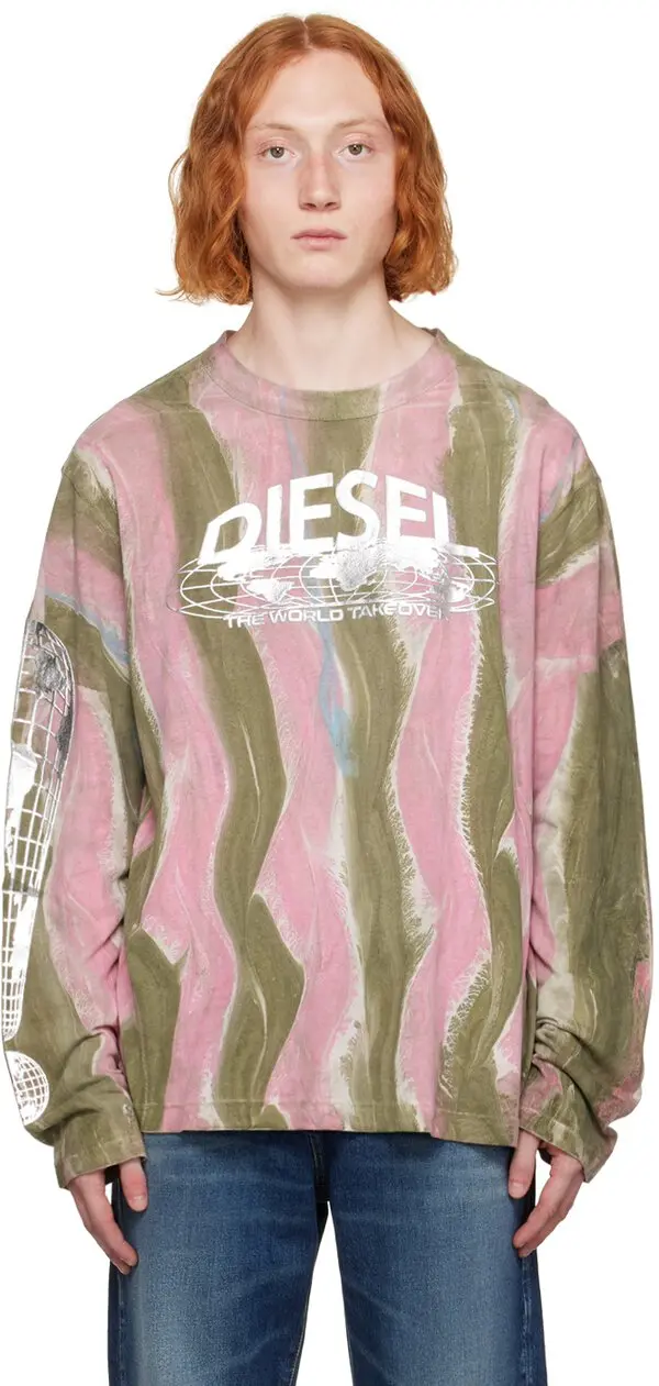 トップス DIESEL T-Crane-Ls-S4 Long-sleeve T-shirt T-CRANE-LS-S4 long sleeve T-shirt brand DIESEL