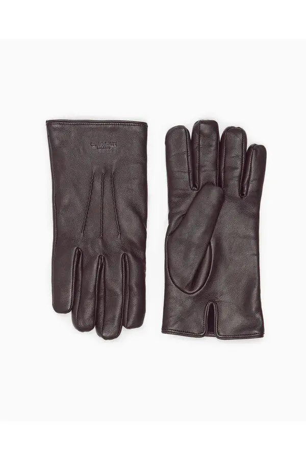Giorgio Armani Nappa-leather Gloves - Brown