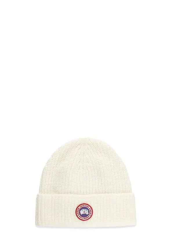 Canada Goose Wool Ribbed Toque - Beige