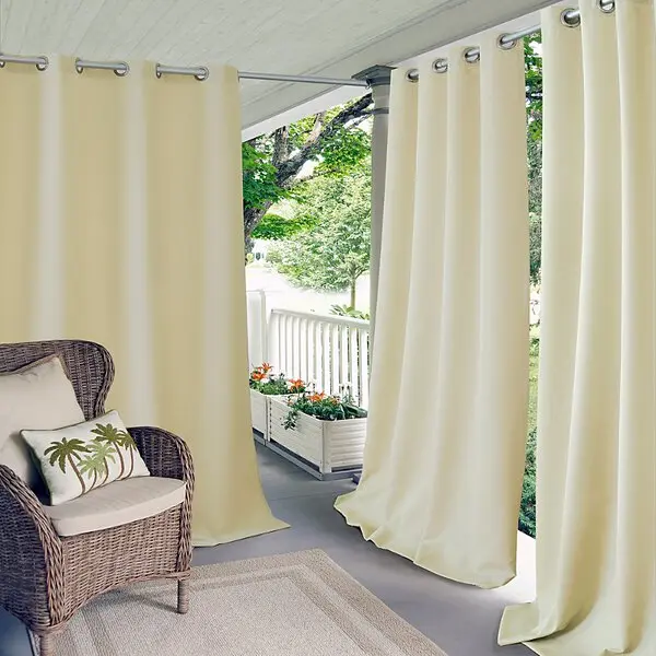 ELRENE HOME FASHIONS Connor Solid Indoor/outdoor Curtain Panel, 52 X 108 - Ivory
