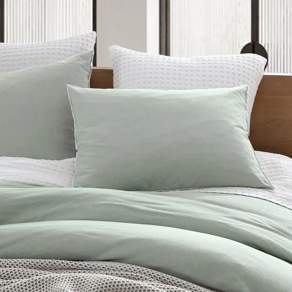 Dkny Pure Washed -blend Duvet Set, Full/queen - Sage