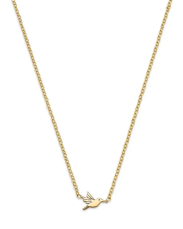 Zoe Chicco 14k Yellow Hummingbird Pendant Necklace - Gold
