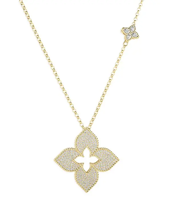 Roberto Coin 18k Venetian Princess Diamond Pendant Necklace - Gold