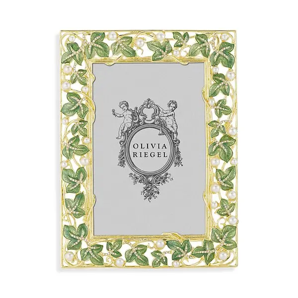 OLIVIA RIEGEL Gold Tone Ivy Frame, 4 X 6 - Green/gold