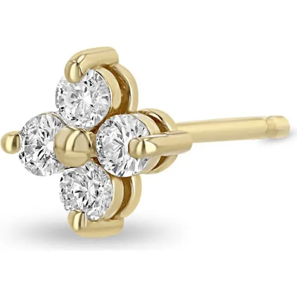 Zoe Chicco Quad Diamond Stud Earring - 14k Yellow Gold