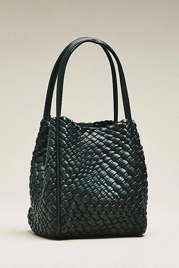 Anthropologie Hollace Woven Mini Tote - Green Pattern