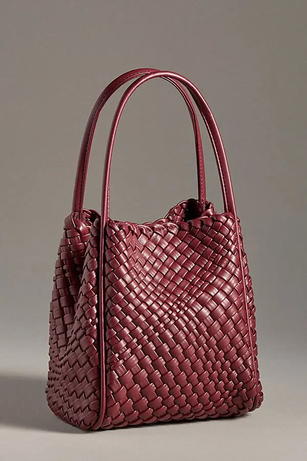 Anthropologie Hollace Woven Mini Tote - Wine