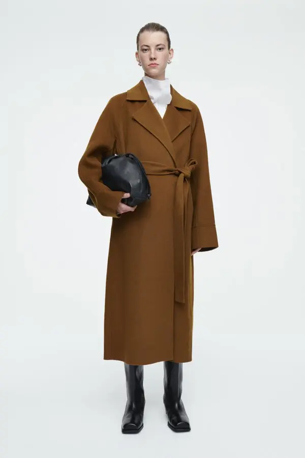 Cos Belted Double-faced Wool Coat