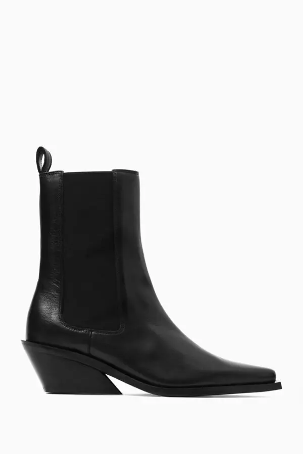 Cos Leather Cowboy Chelsea Boots