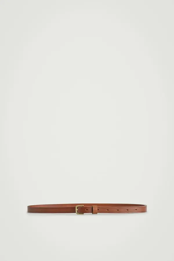 Cos Slim Leather Belt - Yellow