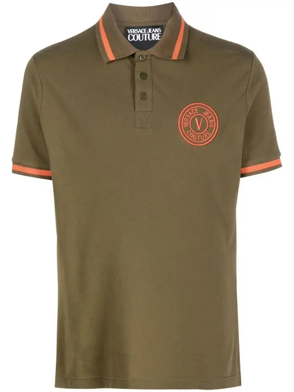 Versace Logo-embroidered Polo Shirt - Green