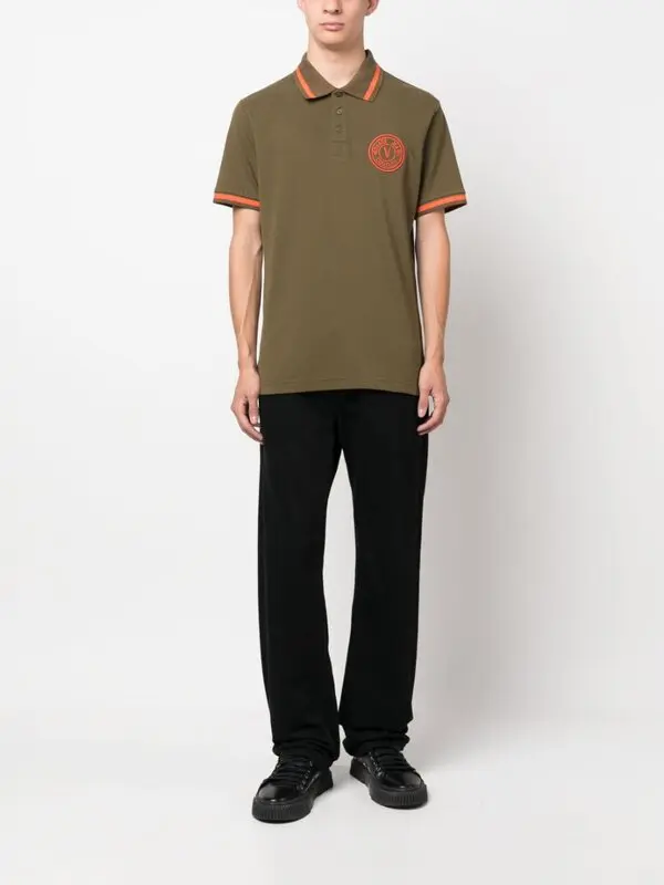 Versace Logo-embroidered Polo Shirt - Green