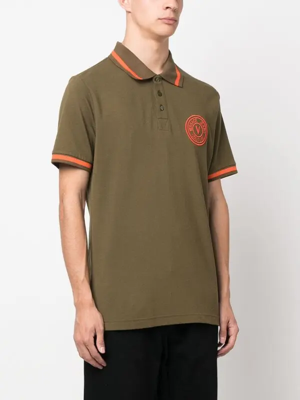 Versace Logo-embroidered Polo Shirt - Green