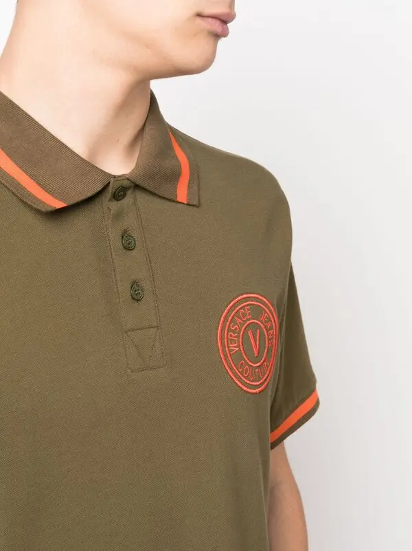 Versace Logo-embroidered Polo Shirt - Green
