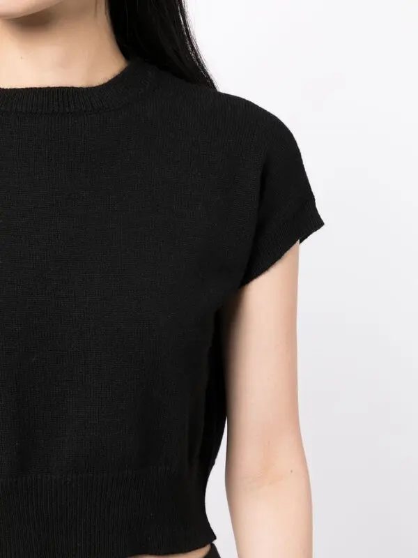 TEDDY CASHMERE Genova Sleeveless Cropped Cashmere Jumper - Black
