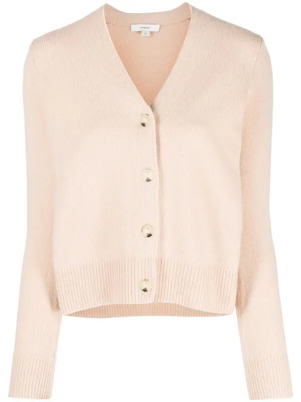 Vince V-neck Cashmere Cardigan - Neutrals