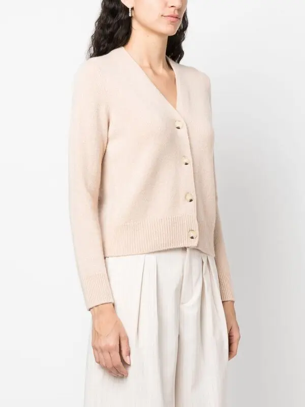 Vince V-neck Cashmere Cardigan - Neutrals