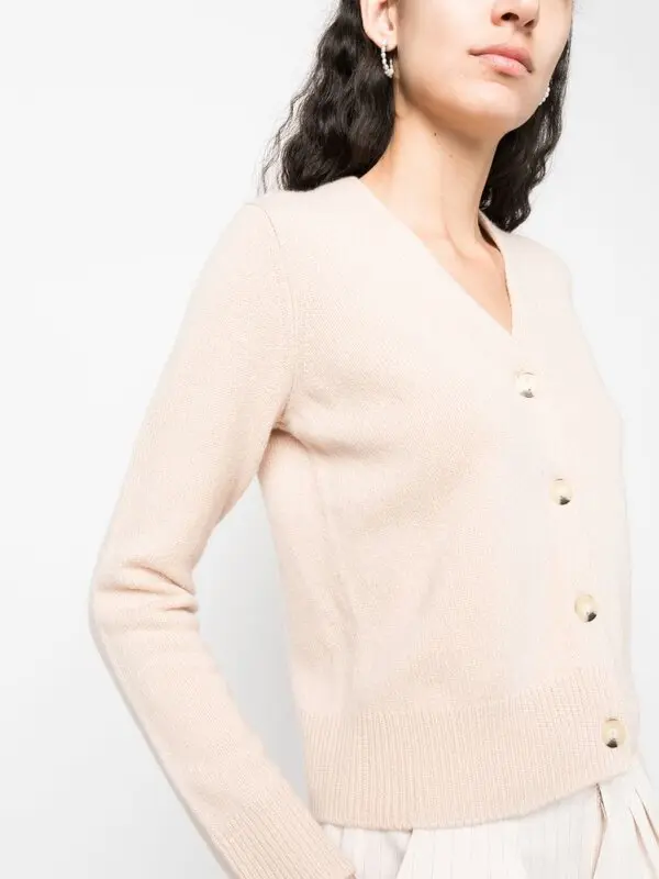 Vince V-neck Cashmere Cardigan - Neutrals