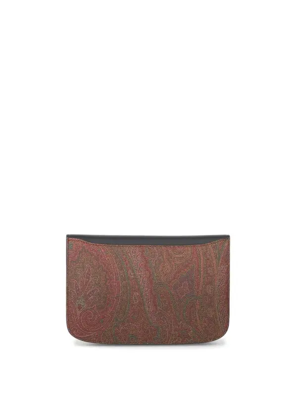 Etro Paisley-print Leather Wallet - Brown