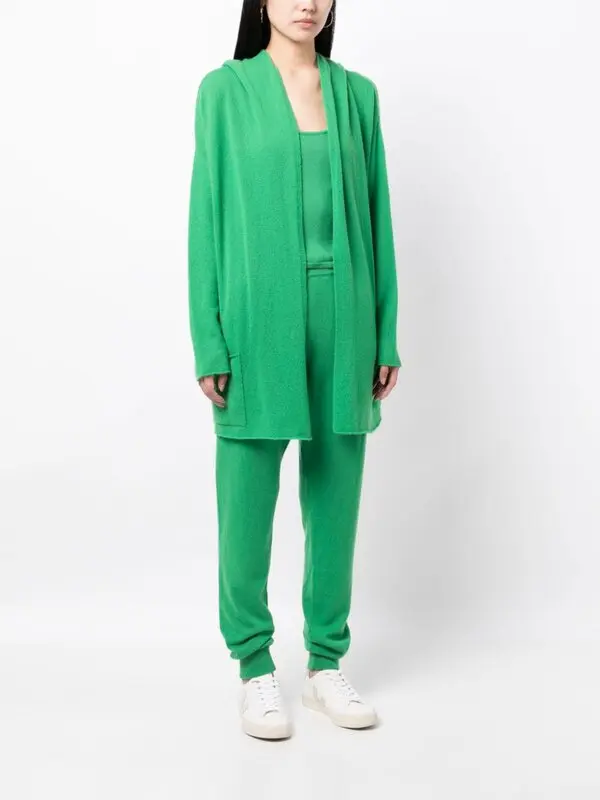 TEDDY CASHMERE Napoli Hooded Cardigan - Green