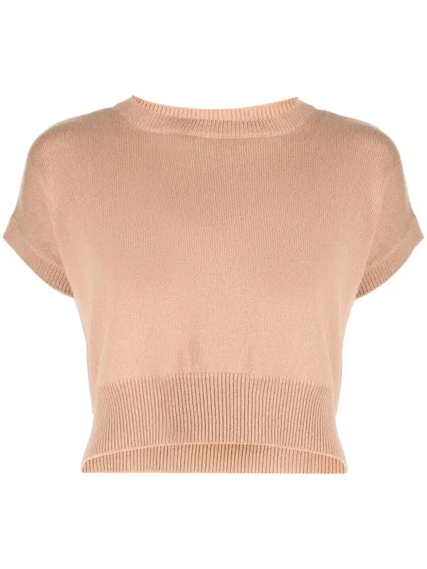 TEDDY CASHMERE Genova Sleeveless Cropped Jumper - Brown