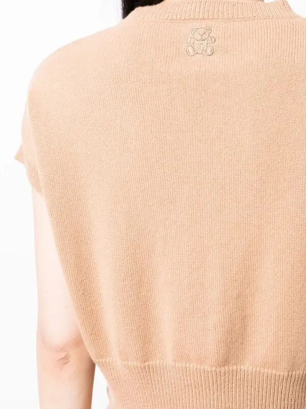 TEDDY CASHMERE Genova Sleeveless Cropped Jumper - Brown