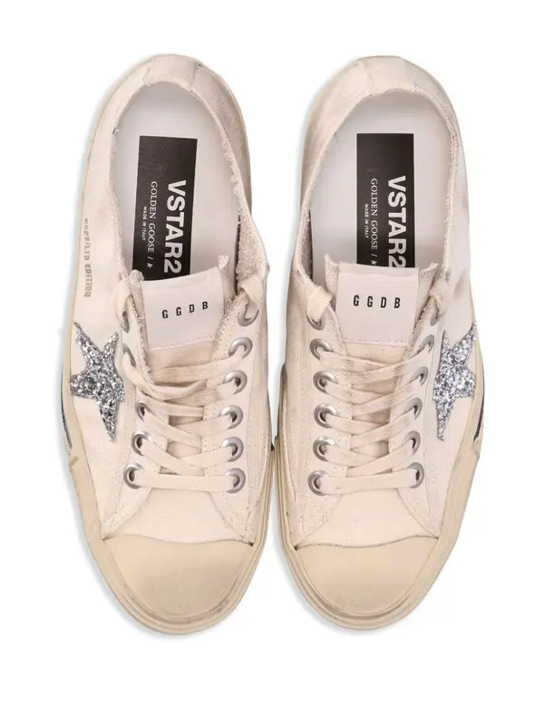 GOLDEN GOOSE V-star Canvas Sneakers - Neutrals
