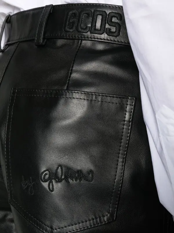 Gcds Thigh-length Leather Shorts