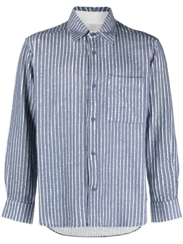 CRAIG GREEN Ripped Striped Cotton Shirt