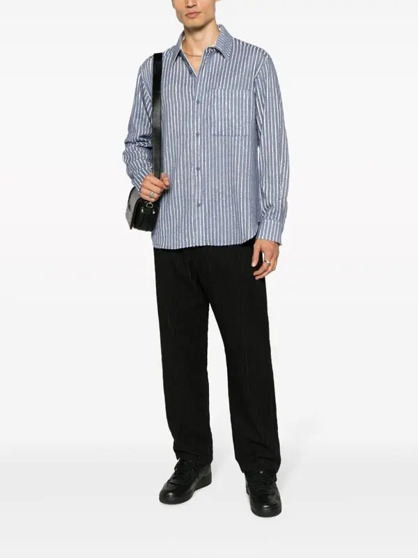 CRAIG GREEN Ripped Striped Cotton Shirt