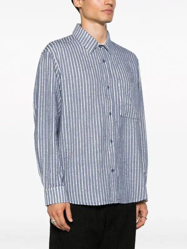CRAIG GREEN Ripped Striped Cotton Shirt