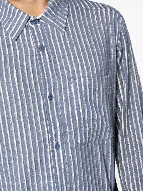 CRAIG GREEN Ripped Striped Cotton Shirt