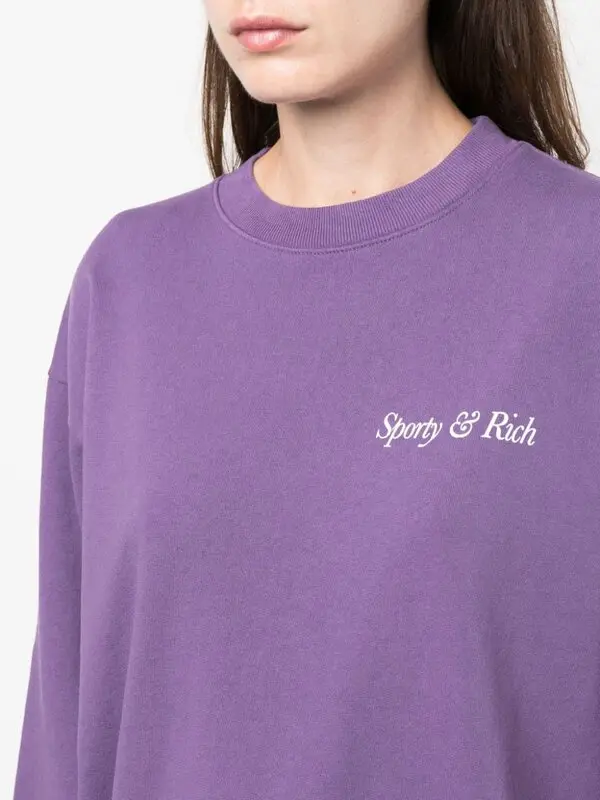 SPORTY & RICH Logo-print Cotton Sweatshirt