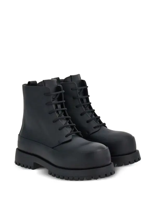 FERRAGAMO Lace-up Leather Combat Boots