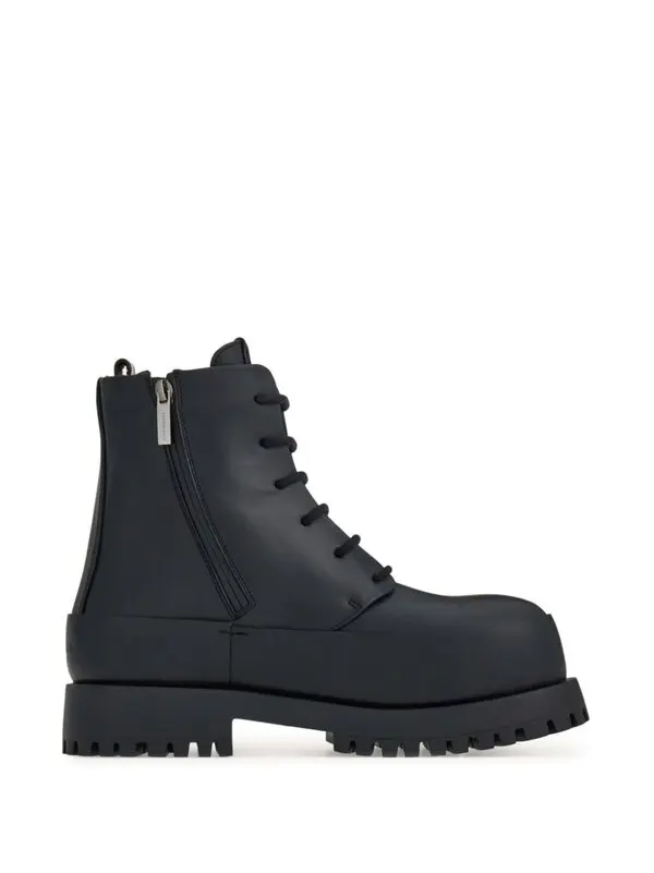 FERRAGAMO Lace-up Leather Combat Boots