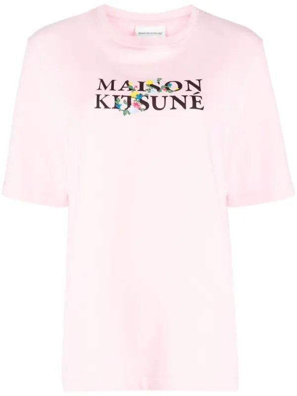 Maison Kitsuné Logo-print T-shirt - Pink