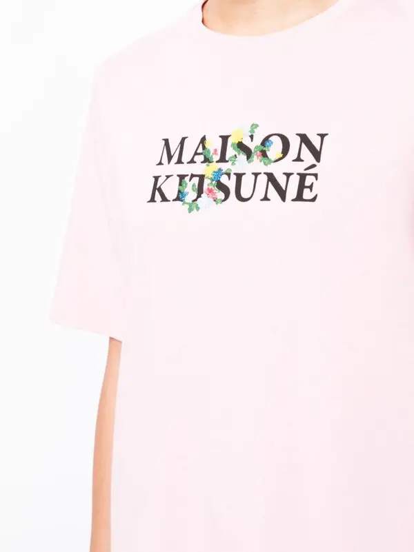 Maison Kitsuné Logo-print T-shirt - Pink