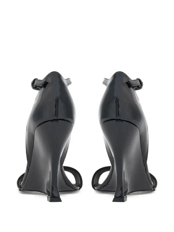 FERRAGAMO 100mm Patent Leather Sandals - Black