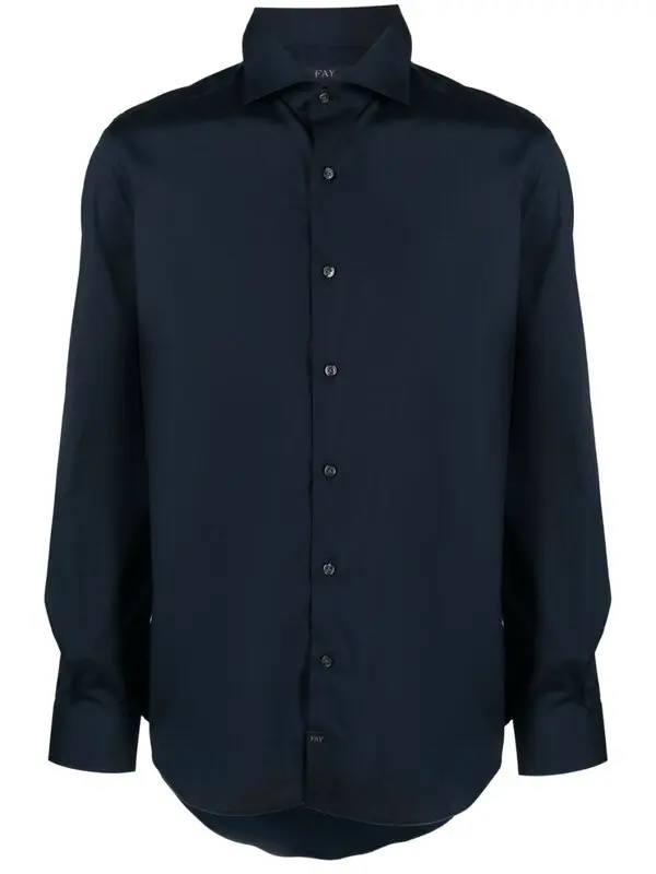 FAY Spread-collar Button-up Shirt - Blue