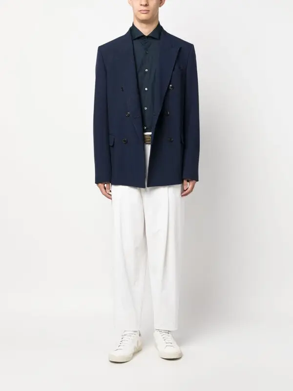 FAY Spread-collar Button-up Shirt - Blue